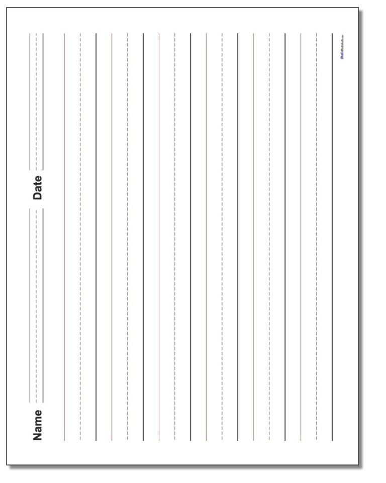 1St Grade Handwriting Paper Printable - smartteachpages.com