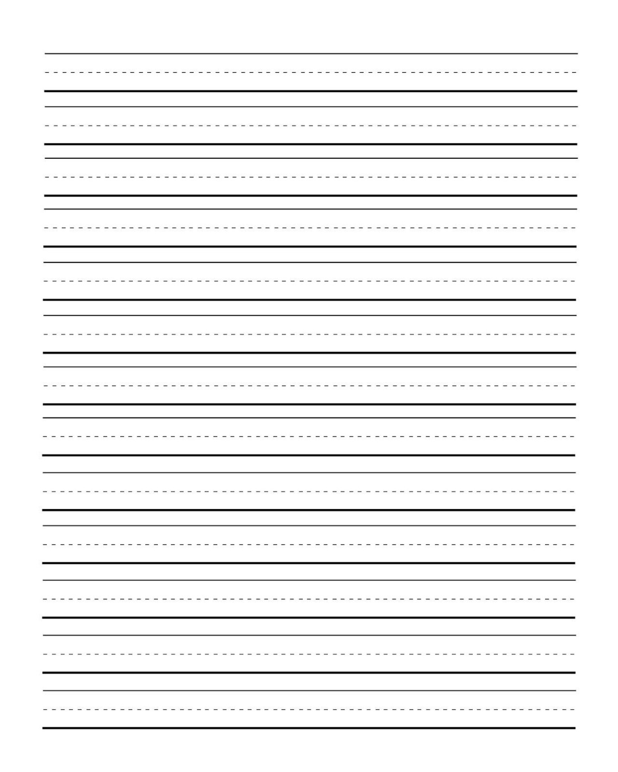 1St Grade Lined Paper Free Printable - smartteachpages.com