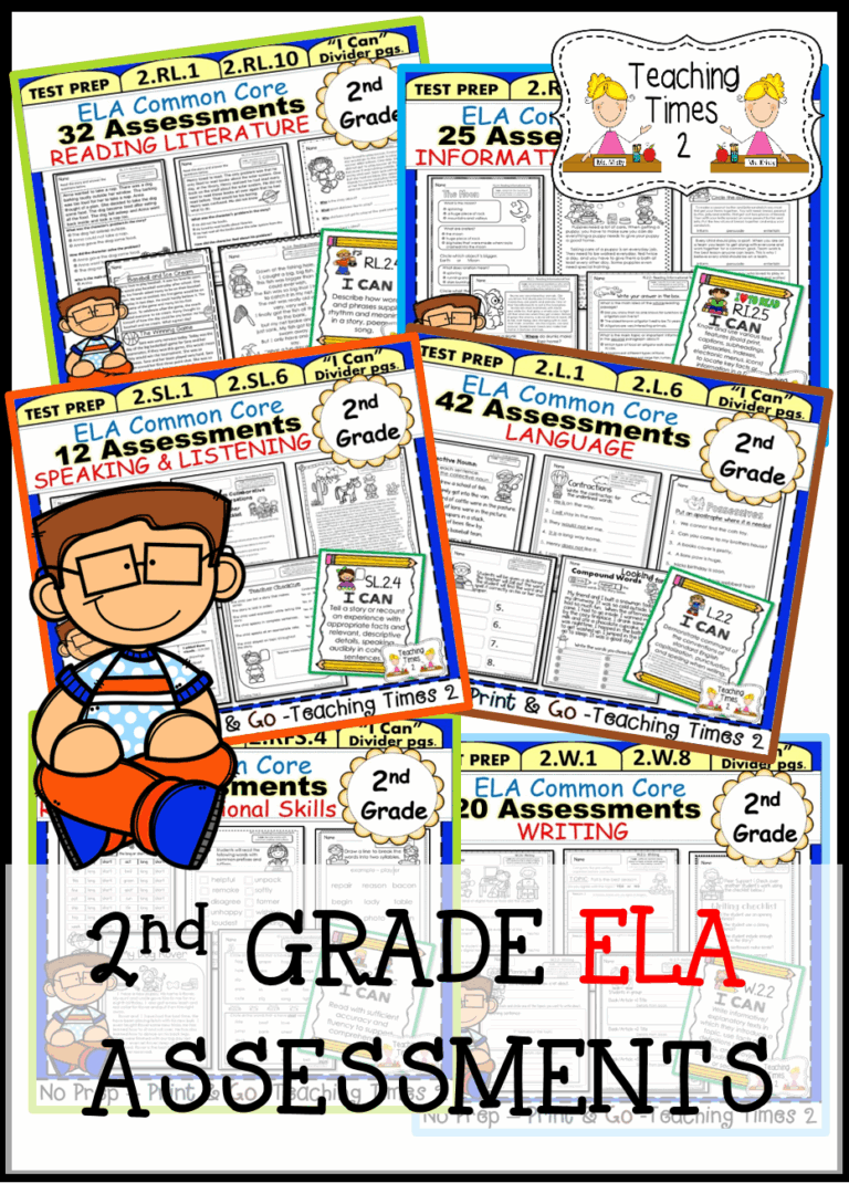 2Nd Grade Ela Printable Assessments - smartteachpages.com