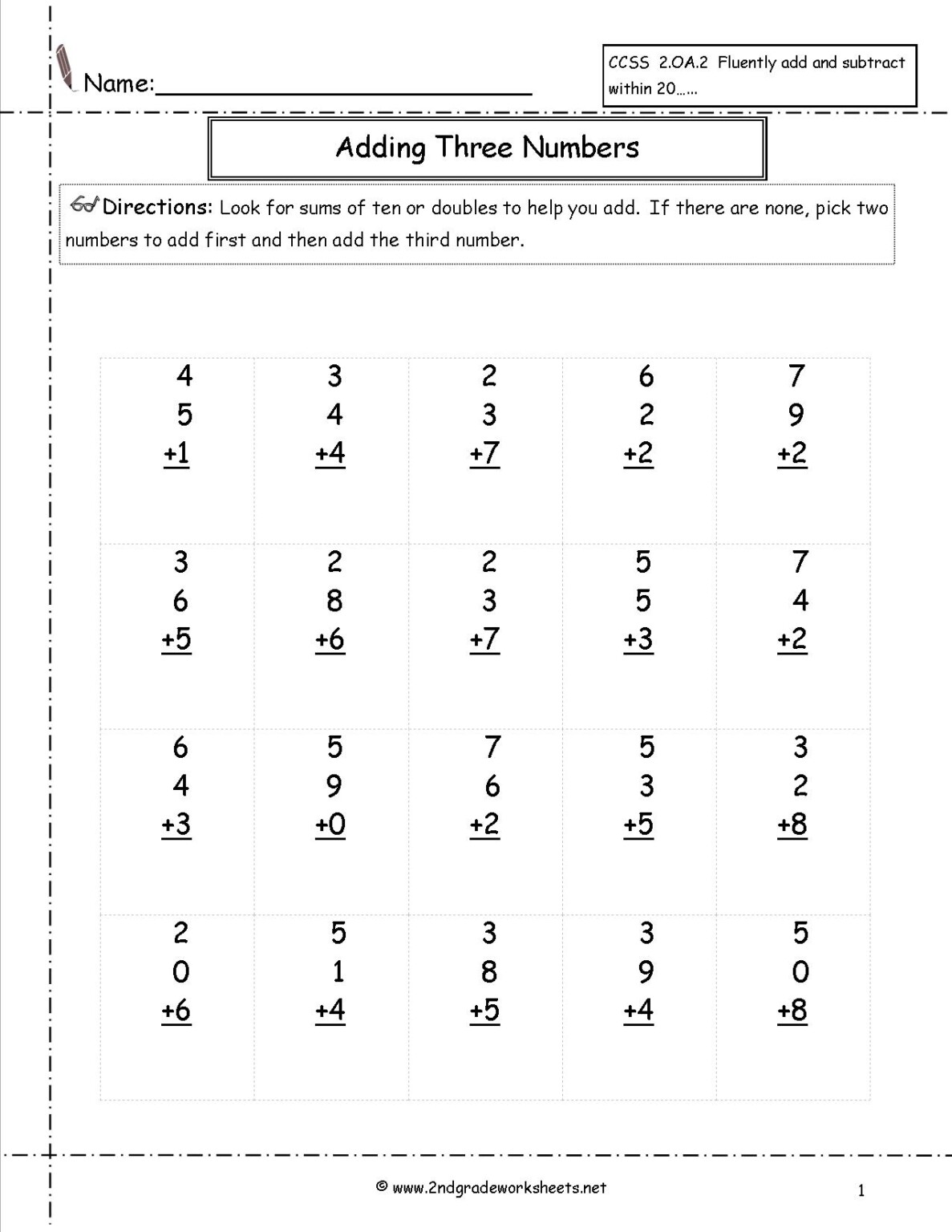 2Nd Grade Addition Worksheets Printable - smartteachpages.com