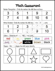 2Nd Grade Beginning Of The Year Math Assessment Free Printable ...