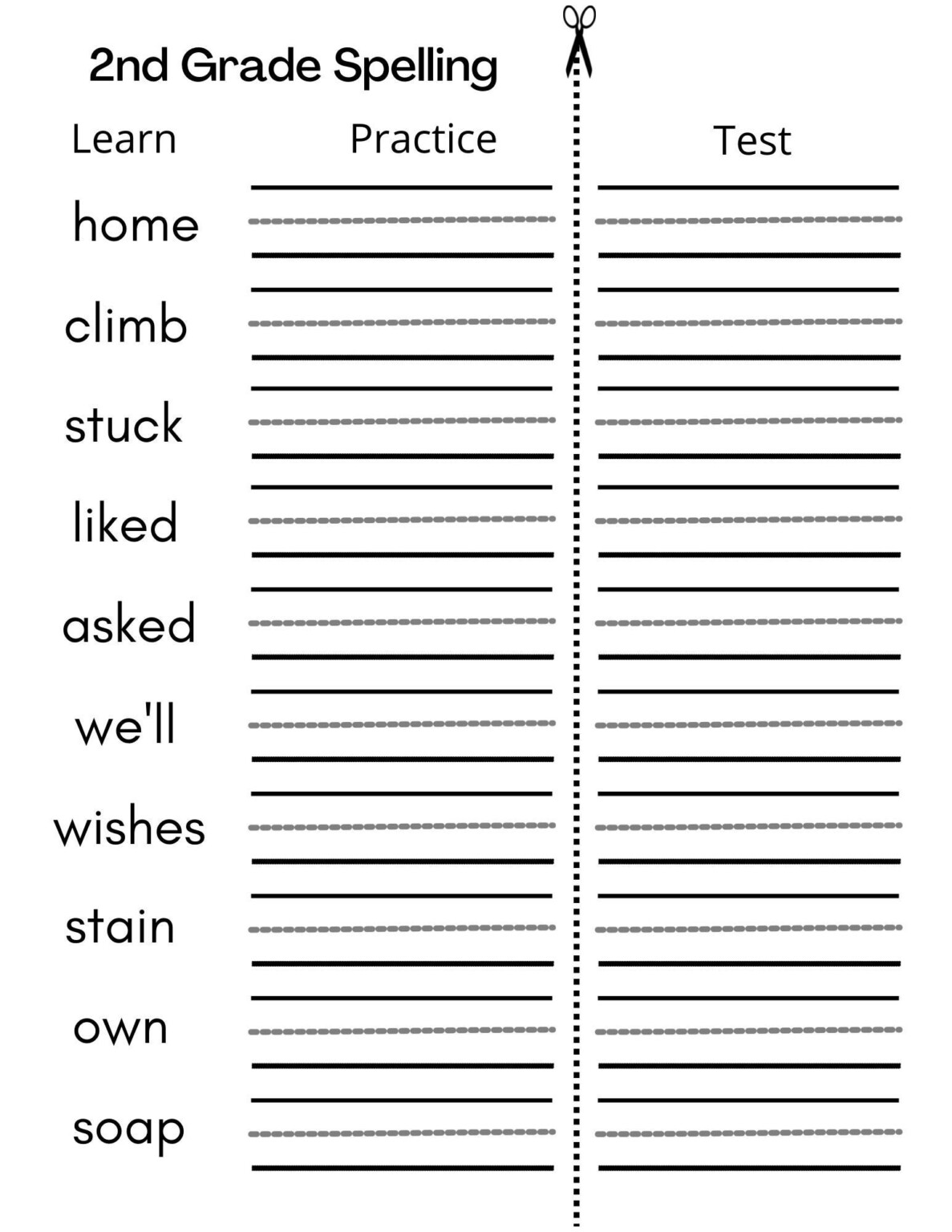 1St Grade Spelling Worksheets Free Printables - smartteachpages.com