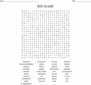 6Th Grade Word Search Printable - smartteachpages.com