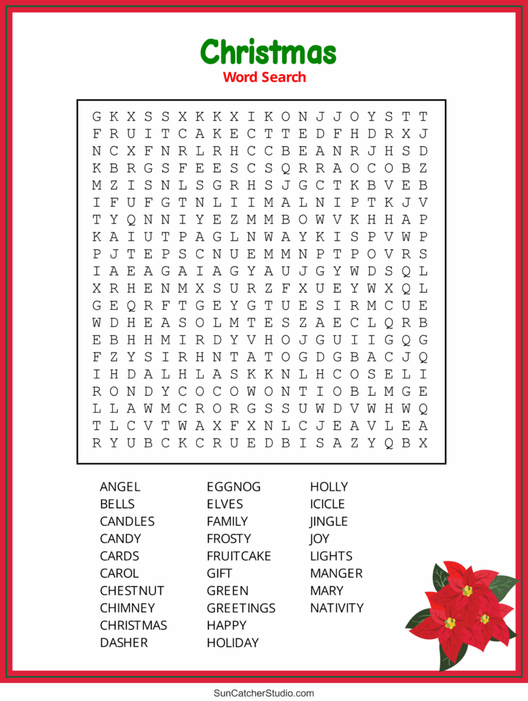 2Nd Grade Christmas Word Search Free Printable Pdf - smartteachpages.com