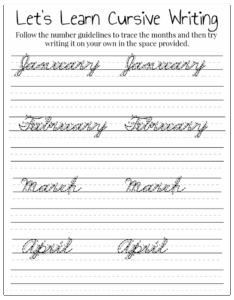2Nd Grade Cursive Writing Printables - smartteachpages.com