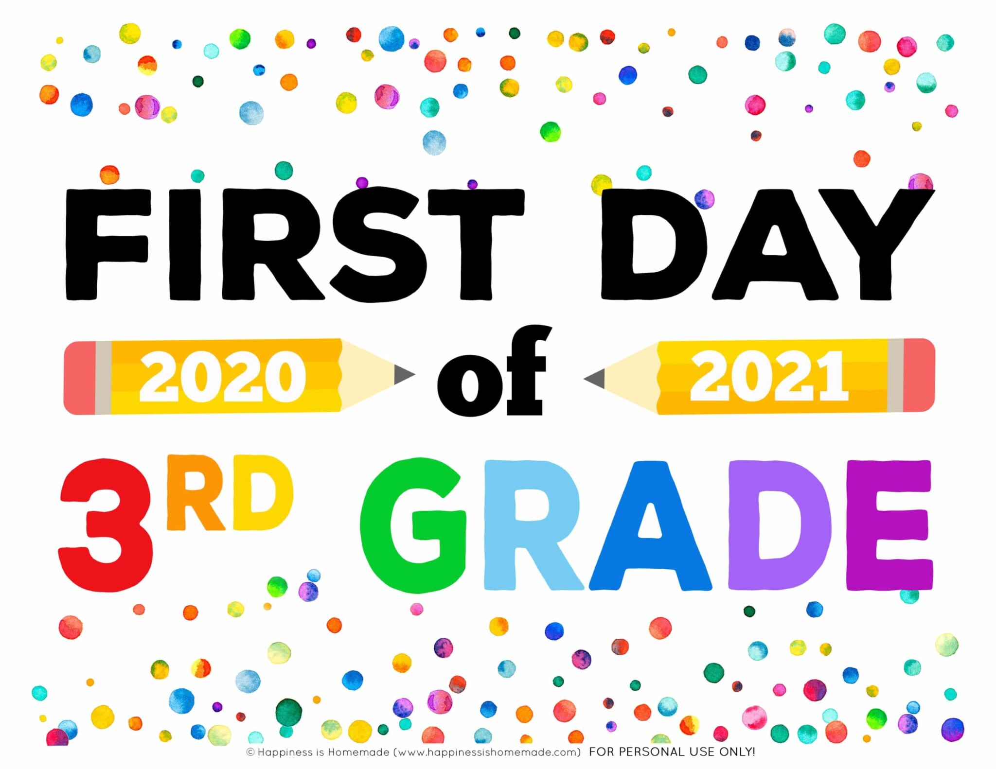 First Day Of Third Grade Sign Free Printable - smartteachpages.com