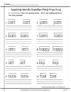 1St Grade Handwriting Practice Free Printable - smartteachpages.com