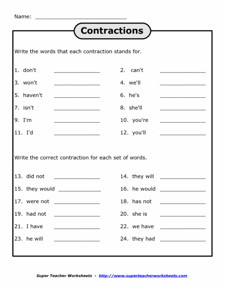 First Grade Free Printable Worksheets - smartteachpages.com