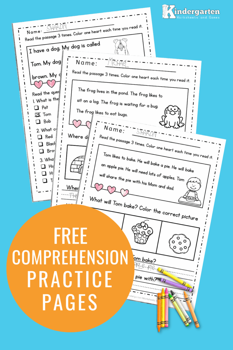 1St Grade Free Printable Kindergarten Reading Worksheets - smartteachpages.com