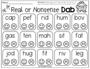 1St Grade Nonsense Words Printable - smartteachpages.com