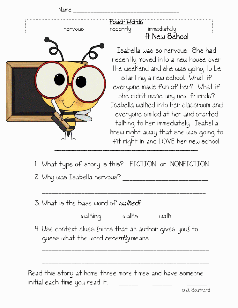 1St Grade Reading Packet Printable - smartteachpages.com