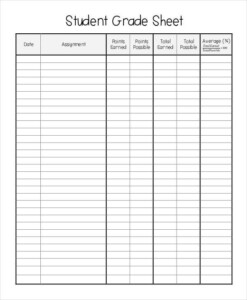 Grade Sheet Printable - smartteachpages.com