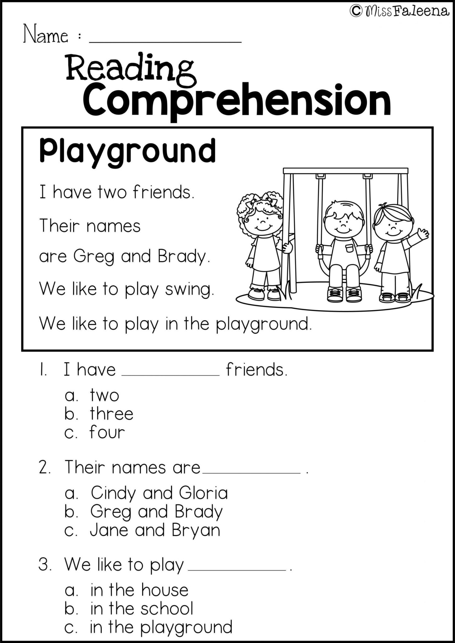 1St Grade Reading Comprehension Free Printables - smartteachpages.com