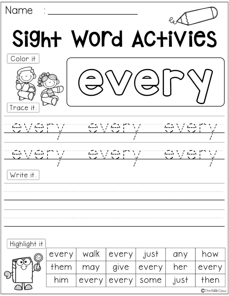 1St Grade Sight Word Activities Printables - smartteachpages.com