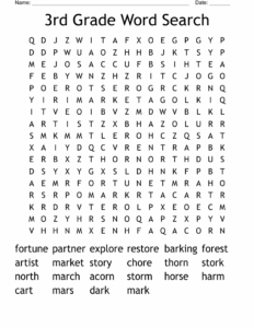 3Rd Grade Word Search Free Printable - smartteachpages.com
